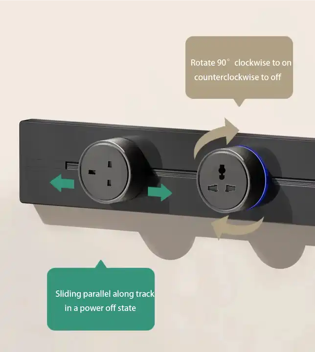 New Wall-mounted Electric Wall Power Track Socket, Home Conference ...