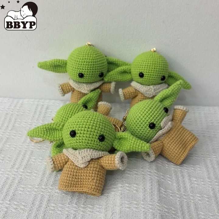 Cartoon Anime Doll Doll Handmade Woven Knitting Yarn Keychain Wool ...