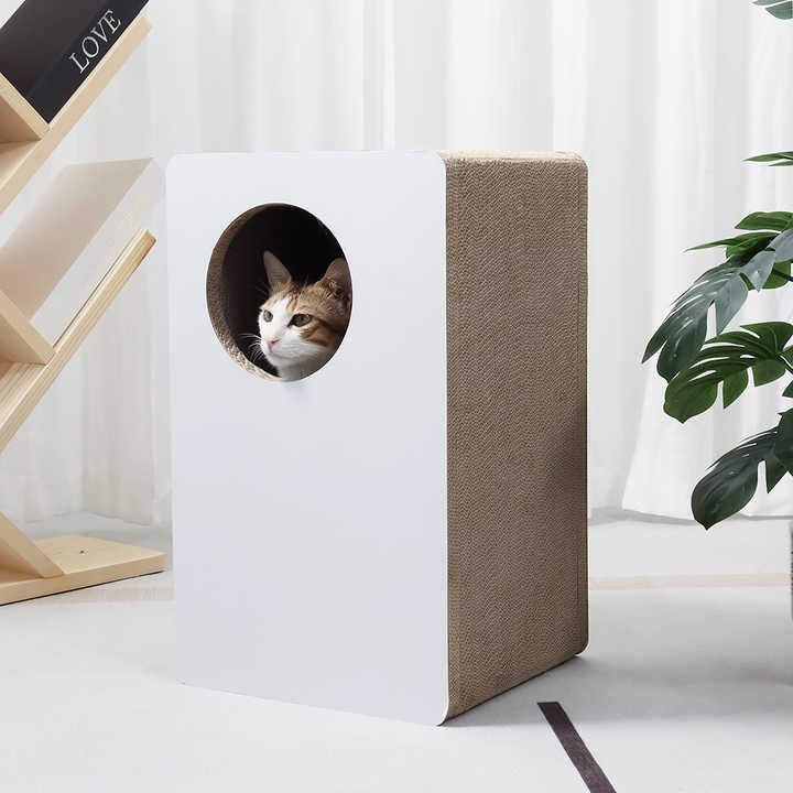 Luxury Modern Rectangle Cat Condo House Sturdy Eco-Friendly Cardboard ...