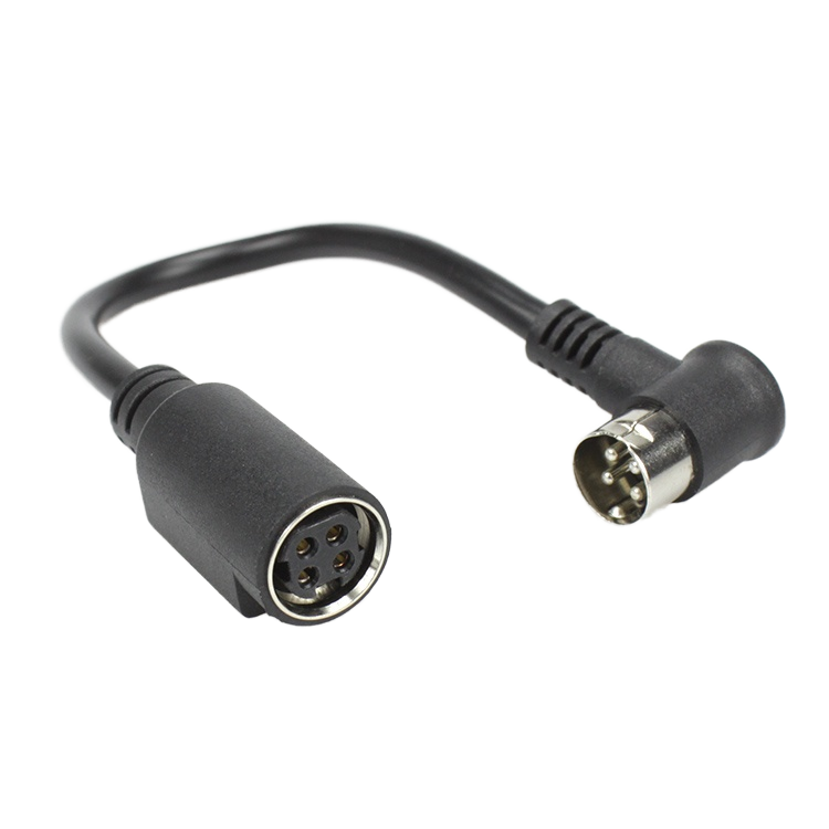 DIN 4-Pin Right-Angle Male to Female Mini DC Power Cord 0.3m IP20 10A ...