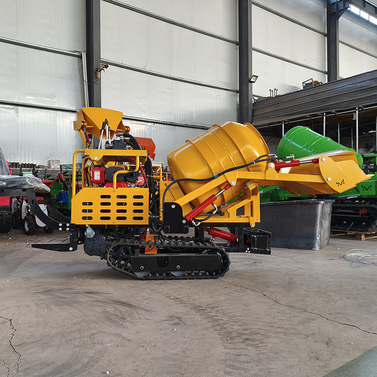 280L Load Mini Crawler Concrete Mixer with Self-loading Bucket ...