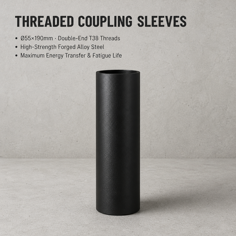 Threaded Coupling Sleeve T38 T45 T51 for Rock Drill Rods High Strength ...
