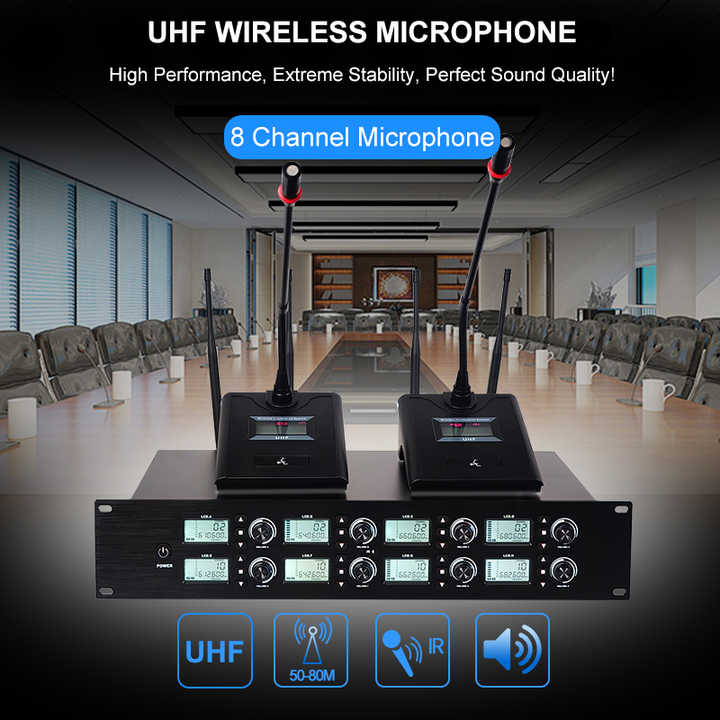 8 Channel Wireless Microphone Antenna Distributor Gooseneck Handheld ...