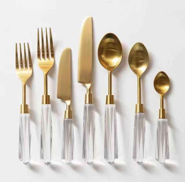 Wholesale Acrylic Handle Flatware - Spiral Handle Cutlery