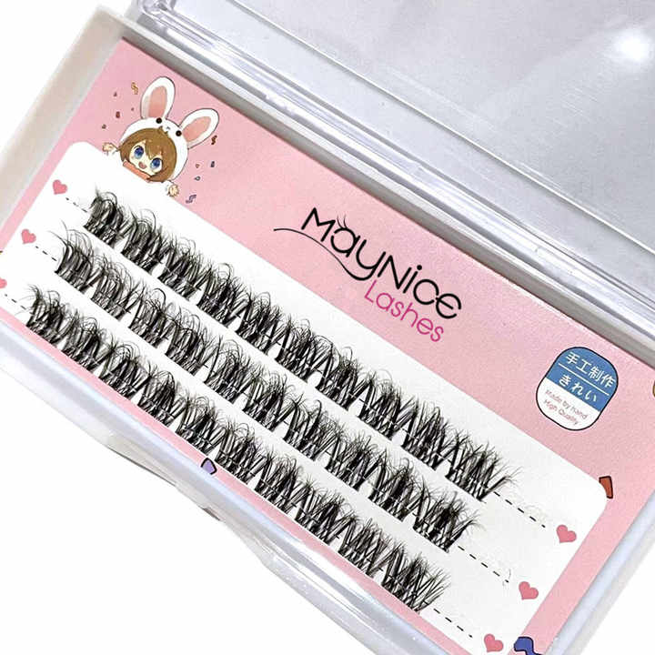 Private Label Fluffy 5D Faux Mink Pre Cut Cluster Lashes Long-Lasting ...