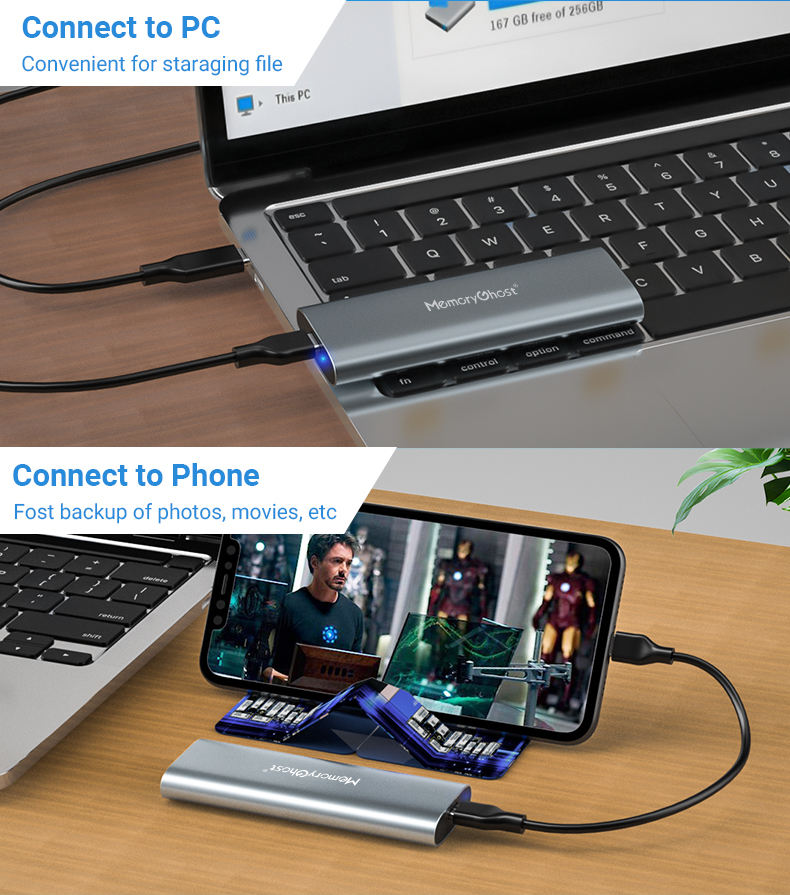 M.2 NVMe SSD Chassis 10Gbps USB C USB3.1 Hard Drive Enclosure Supports ...