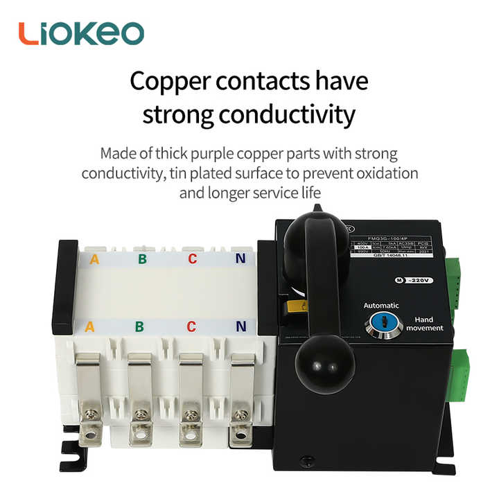 Ats 4P 100A 250A Electrical Controller Dual Power Automatic Transfer ...