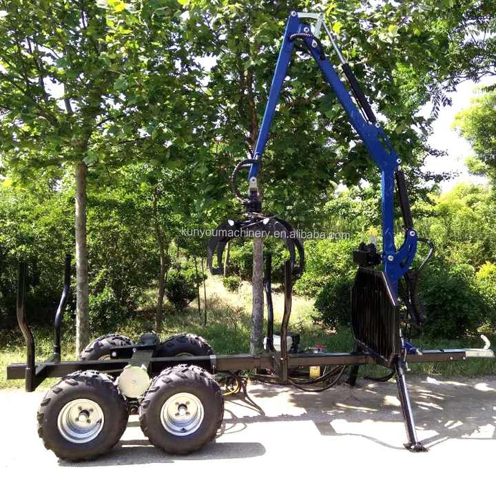 Towable Timber Logging Loader Trailer TTQT34 3.4m Loaded Wood Log ...