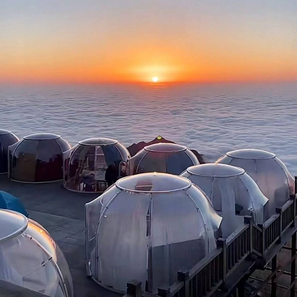 Modern Starry Dome House with Panoramic View and Ambient Lighting for a ...