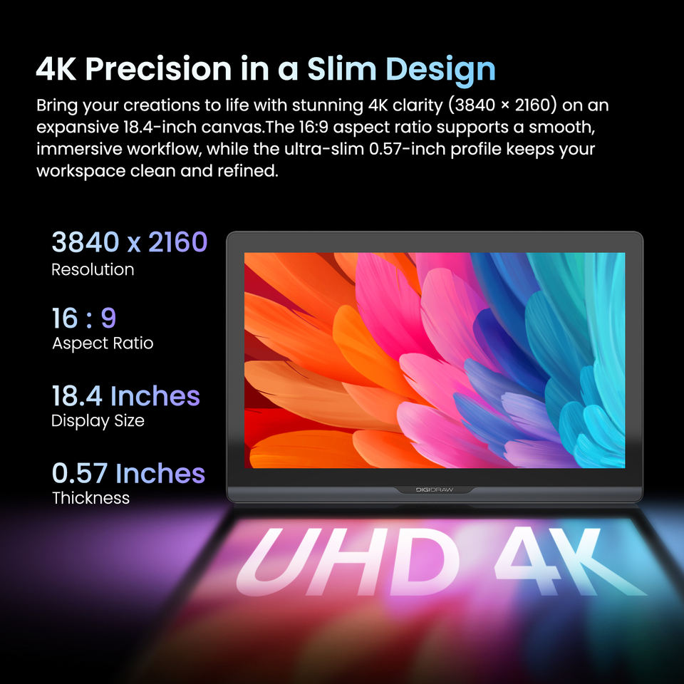 DigiDraw Portable Graphic Digital Drawing Tablet with Pen Monitor Touch ...