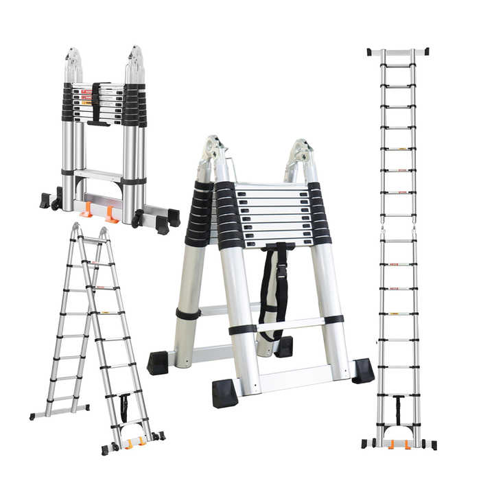 9-step Aluminum Telescoping Double Sided Ladder - Versatile & Durable