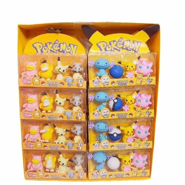 4-Pack Box Eraser Cute Pikachu Dandruff Eraser Set| Alibaba.com