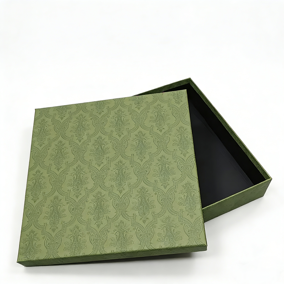 Rigid Cardboard Gift Packaging Box with Ribbon Matt Lamination Square ...