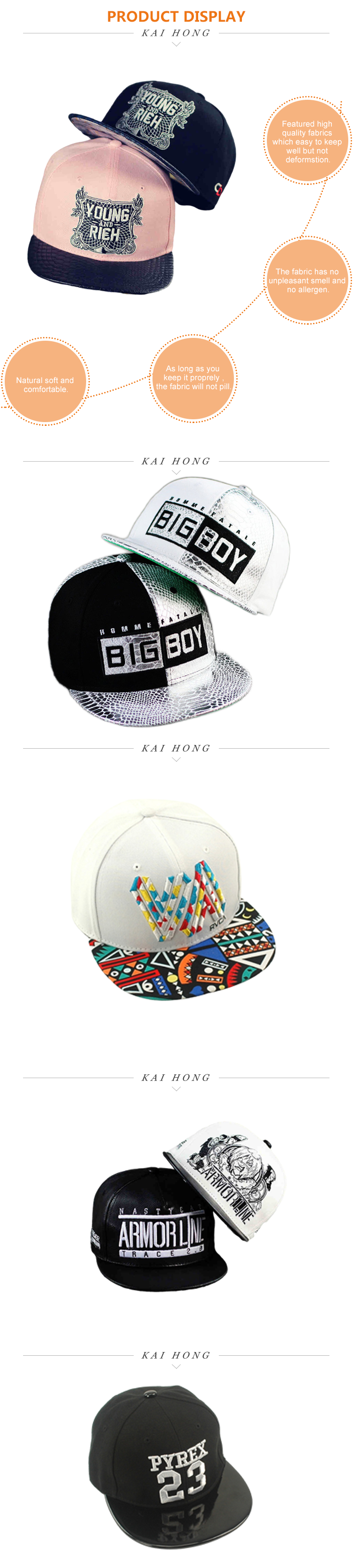 wholesale original quality durable snapback caps graphic design hats ...