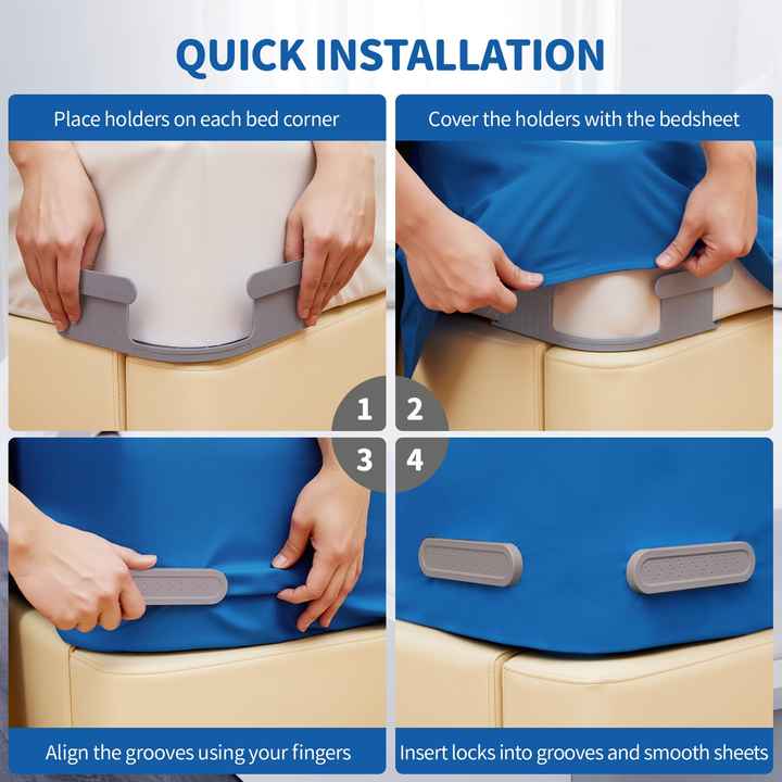 Bed Sheet Holder with Lock Strips - Secure & Portable
