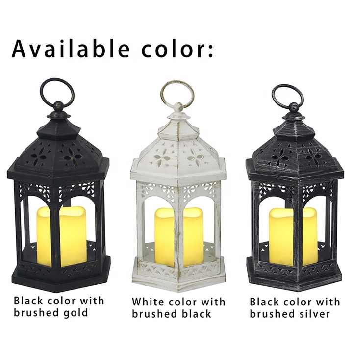Home Decor Plastic Battery Powered Flameless Candle Lantern