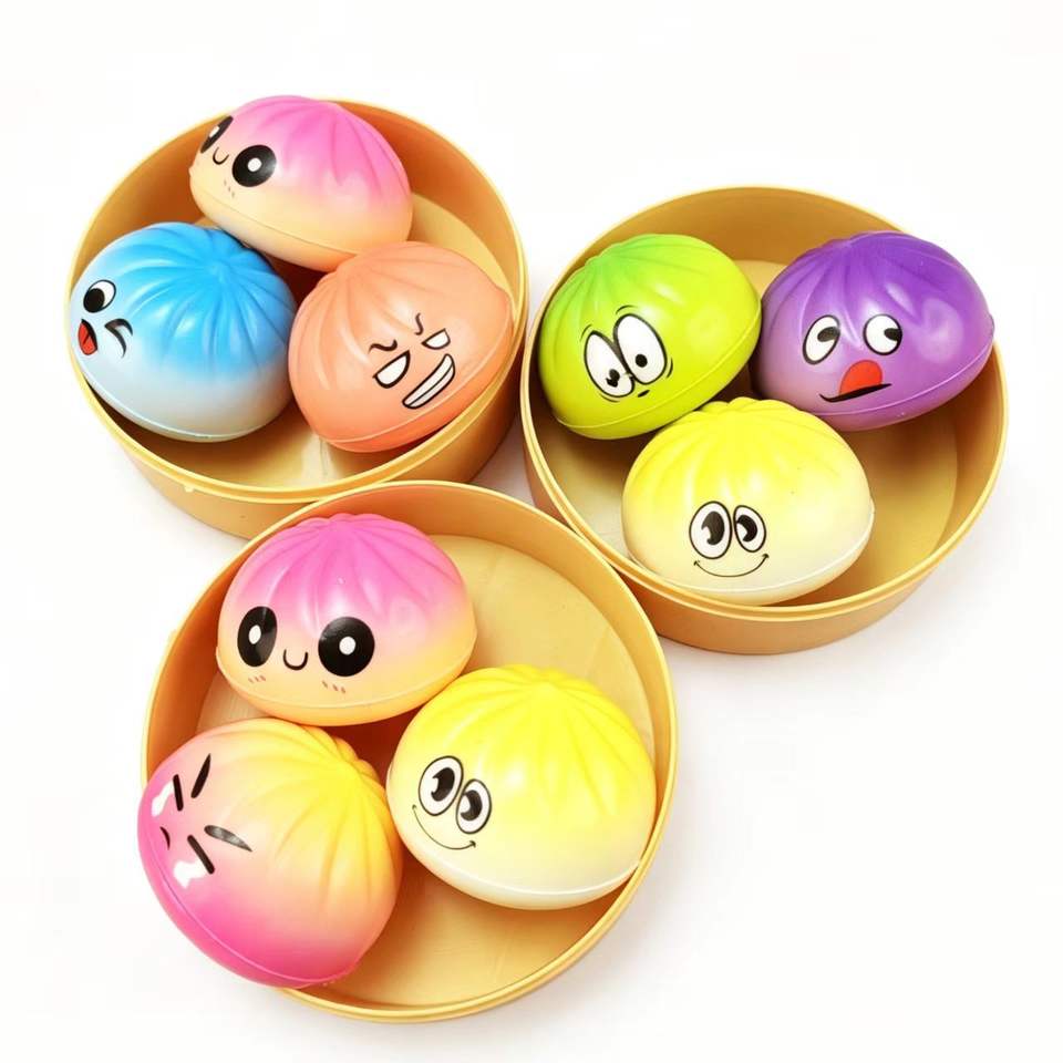 Small Cute Bun Squeeze Stress Relief Toy PU Soft Slow Rebound Simulated ...