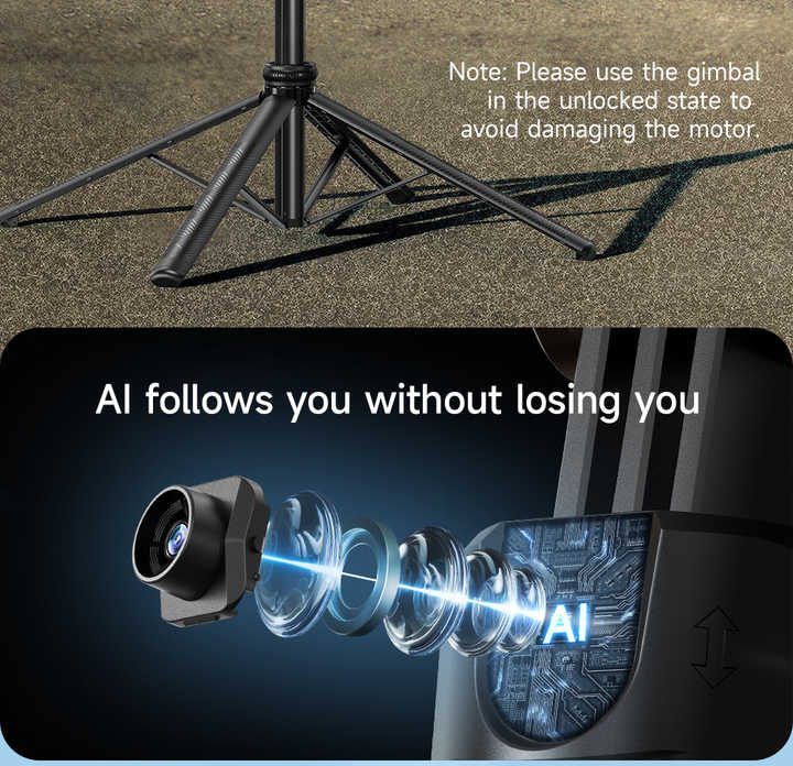 360 Degree Rotation Handle C17 Gimbal Stabilizer Intelligent Facial ...