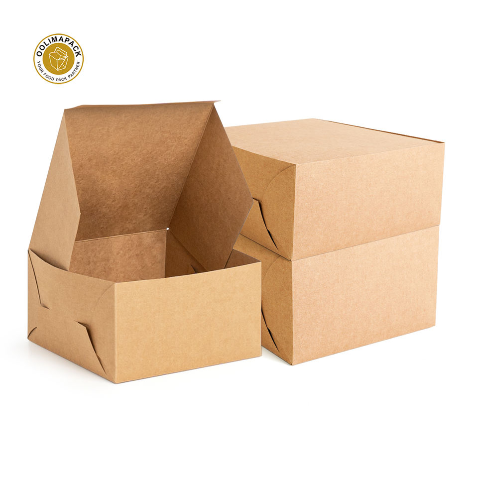 OOLIMAPACK Compostable Kraft Cardboard Rectangle Cake Boxes With Window ...