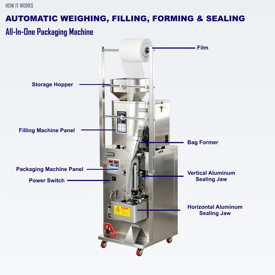 Multi-Function Packaging Machine Automatic Powder Granule Snack Sachet ...