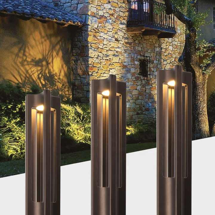 LT TECH Outdoor LED Garden Lawn Bollard Lights - IP65 Waterproof