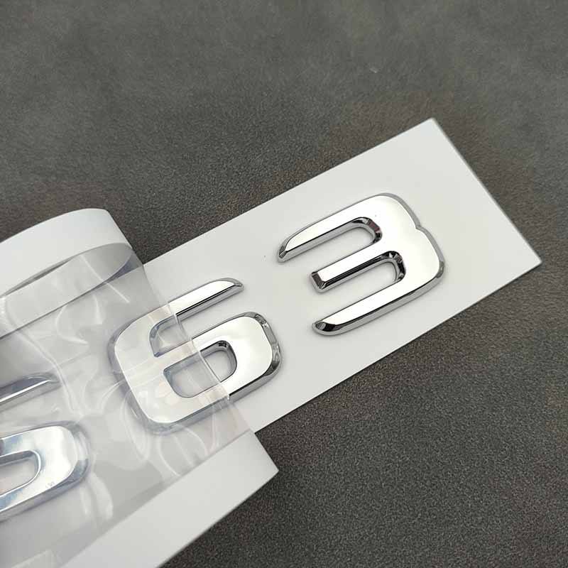 3D ABS Chrome Logo S63 Letters for Mercedes Benz S63 AMG