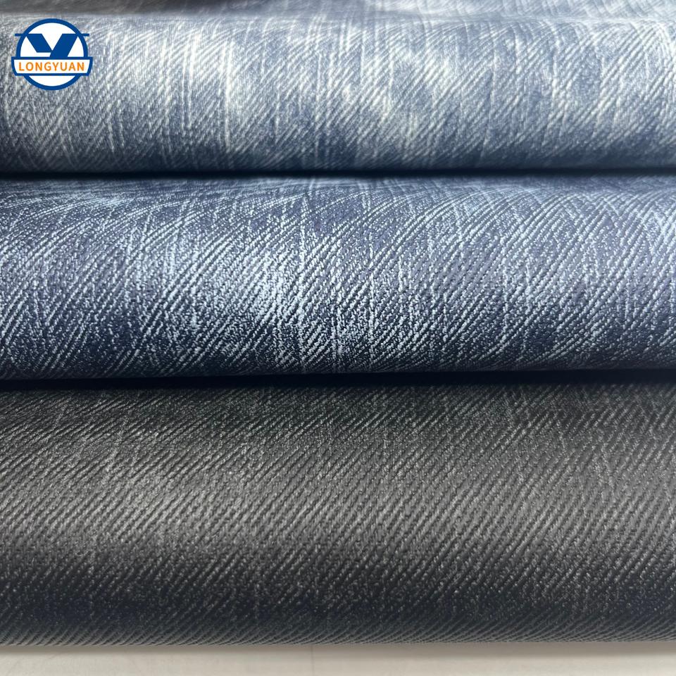 New Design Printed Denim Pattern PVC Artificial Leather for Suitcases ...