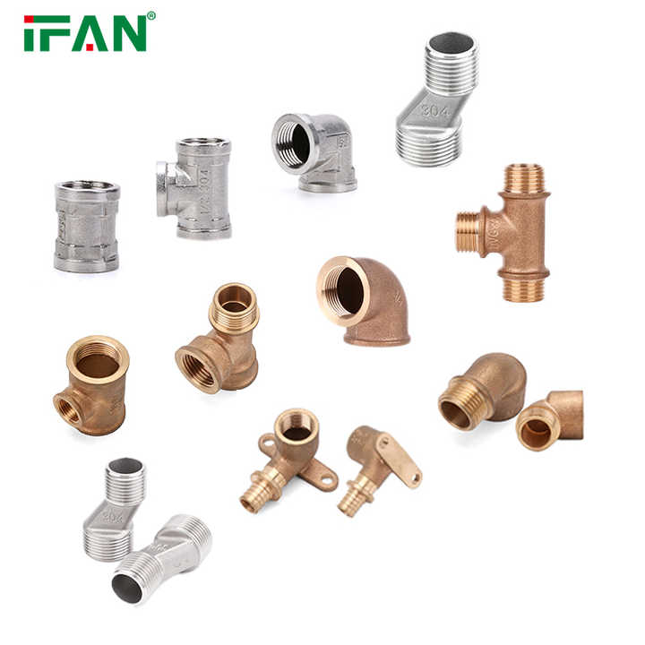 For IFAN Free Sample Stainless Steel Plumbing Fittings Smooth Surface Water Use Brass Pipe ...