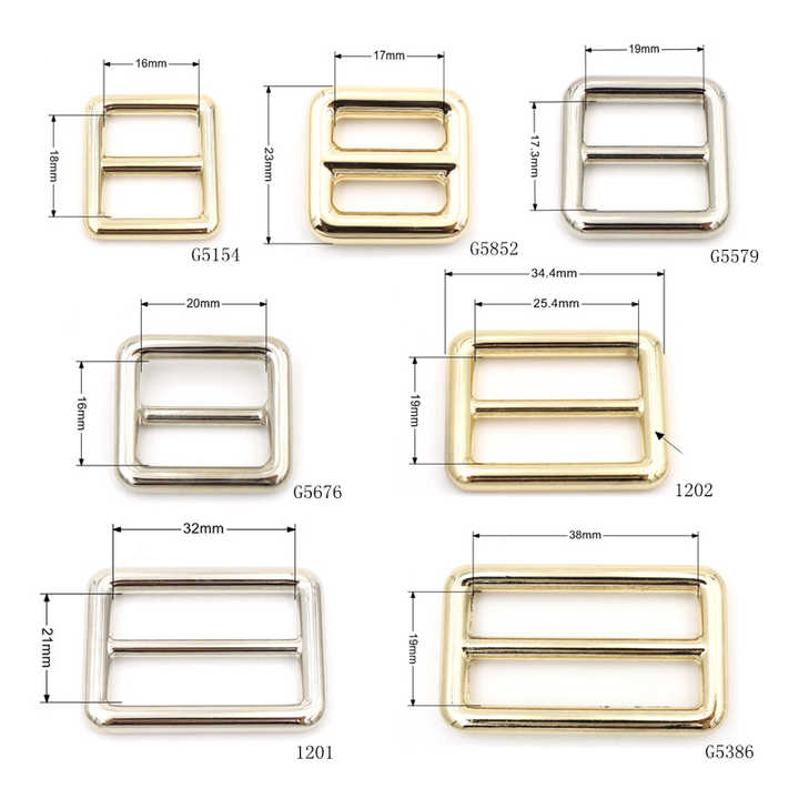 20mm 25mm Circle Round Metal Strap Buckle Slide Adjuster Triglide ...