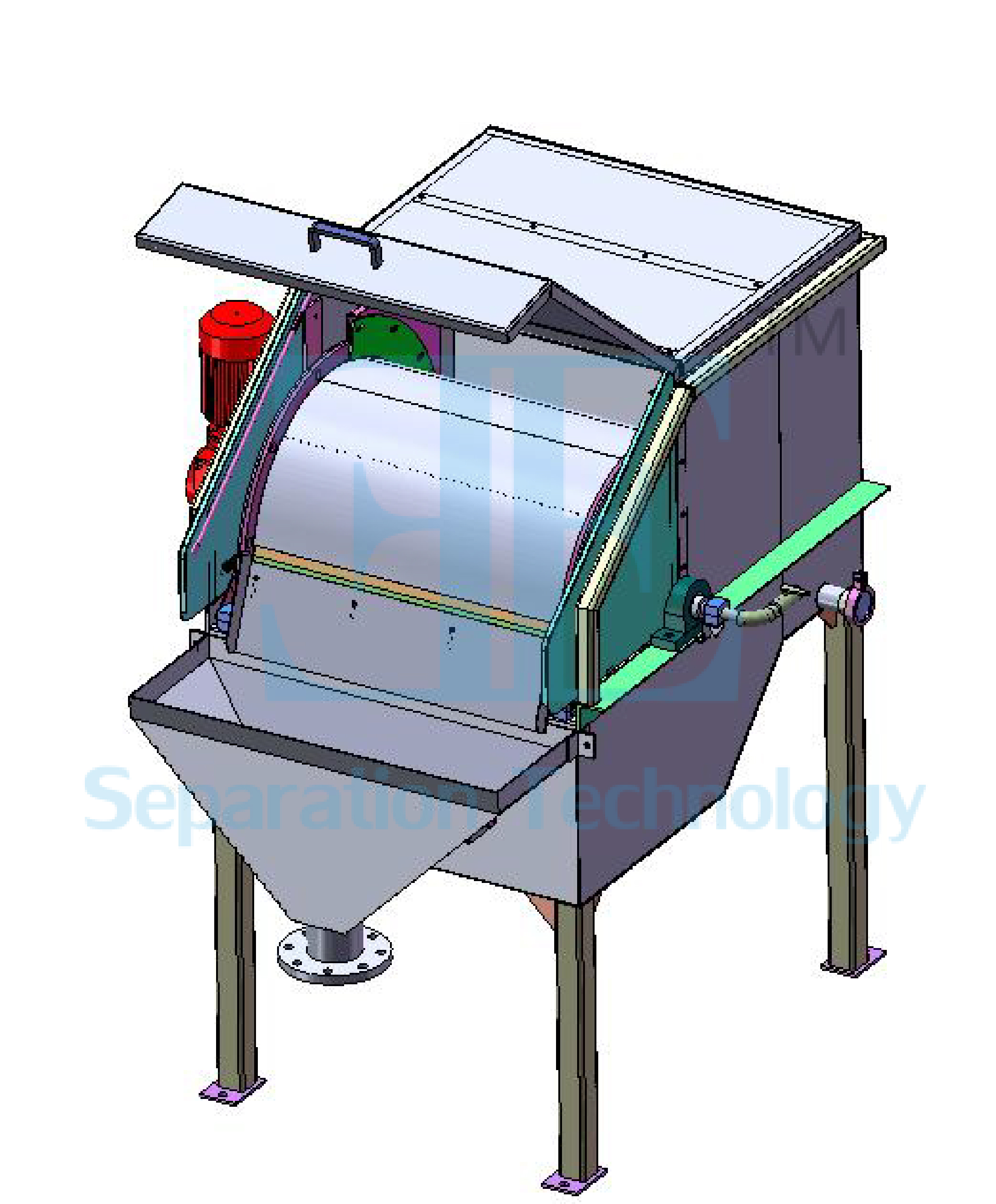 Rotary Drum Screen Drum Filter Circular Screen External Trommel Sieve ...