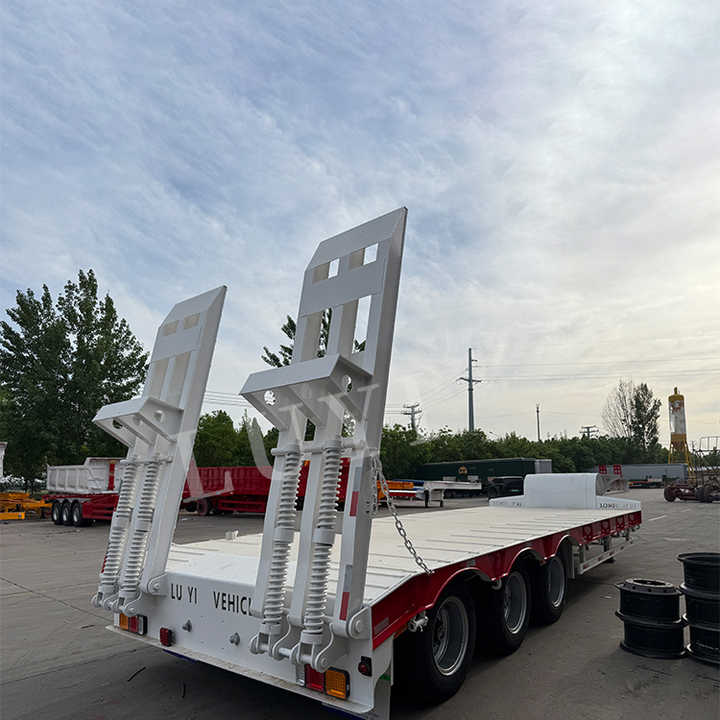 3/4 Axles 120T Max Payload Heavy Duty Steel Gooseneck Hydraulic Ladder ...
