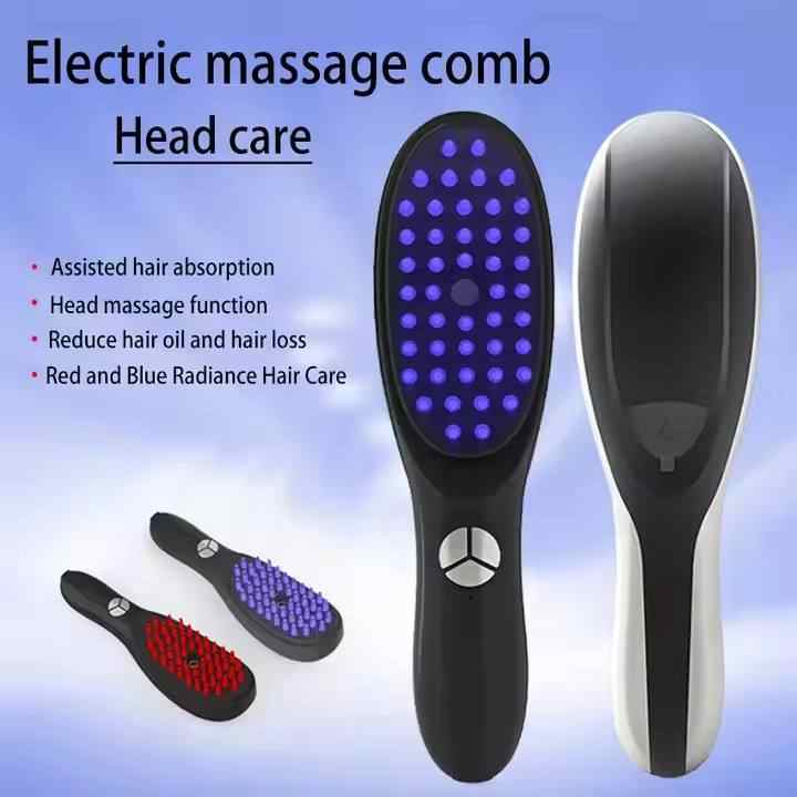 Electric Massage Comb with Blue Red Light for Hair Growth