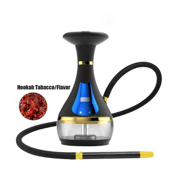 Luxury Rechargeable Large Battery Non-Charcoal Smoking Tool Electronic Hookah Full Kit LED Touch ...