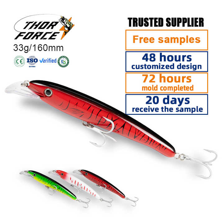 Thorforce 160mm Curved Lip Floating Minnow Lure Hard For Tuna Bait Top ...