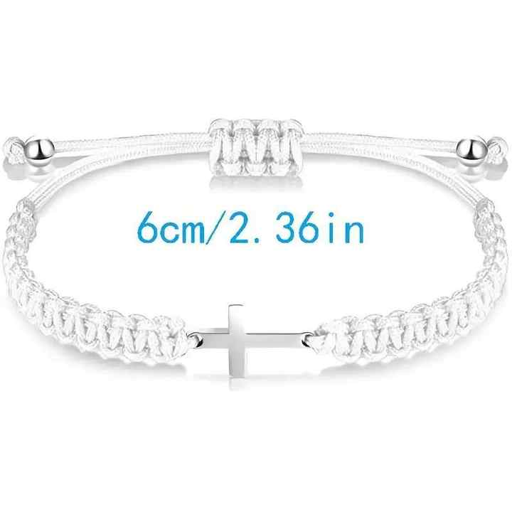 Trendy Christian Prayer Woven Braided Bracelet in Red & Black Stainless ...