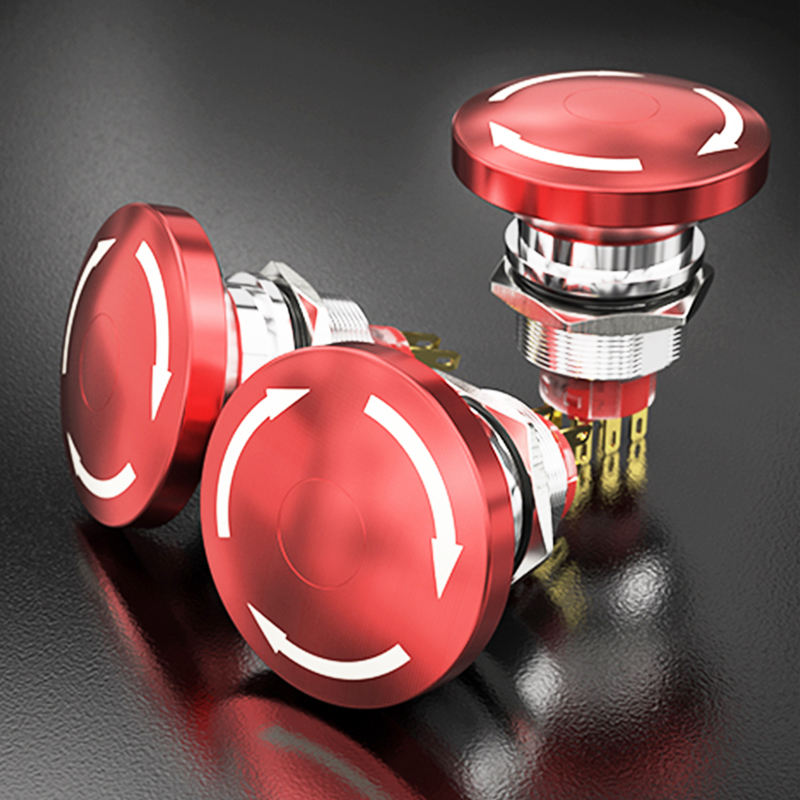HBAN Supplier Emergency Stop Button Push Switch 22mm Aluminum Alloy ...