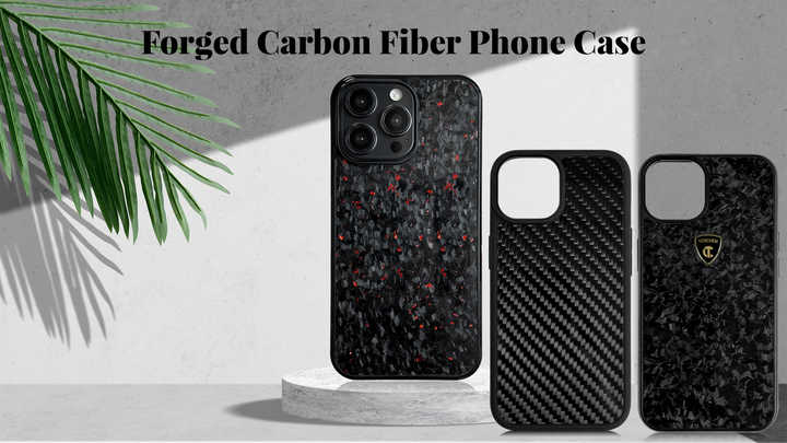 TENCHEN Luxury Custom Logo Real Forged Carbon Fiber Phone Case