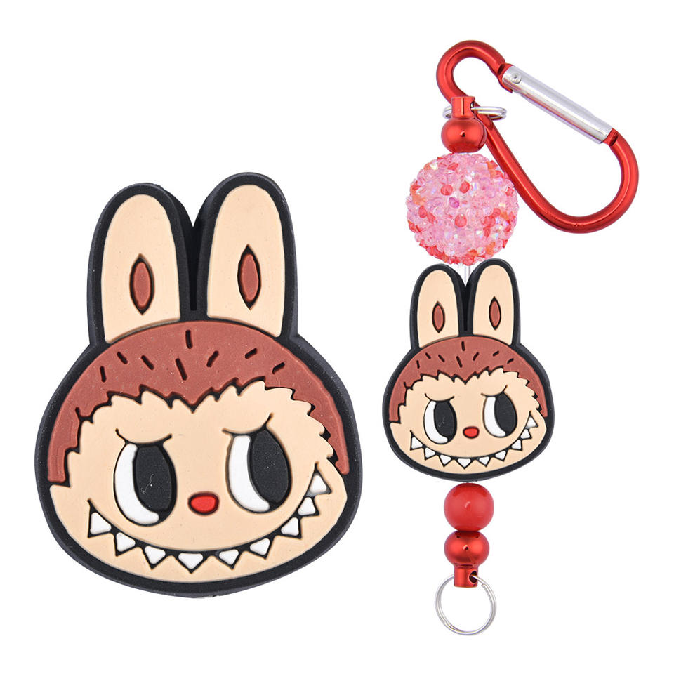 Cartoon Labubu Beaded Pen DIY Accessories - Food Grade Silicone