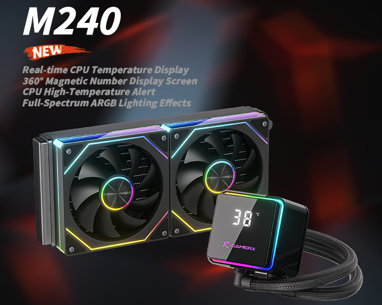 Gamer-X 360mm Liquid Cooler 240mm Black CPU Water PC Case Fans & Cooler ...