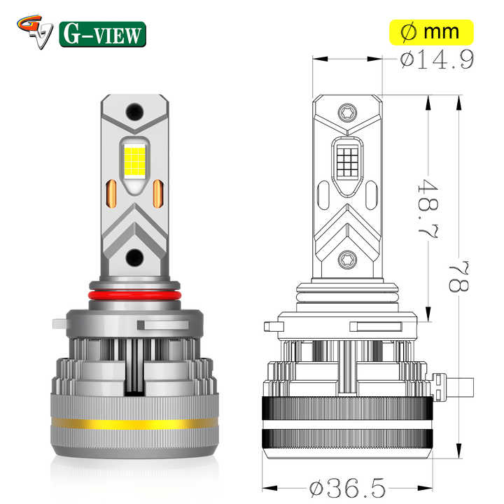 Gview G19W OEM ODM Factory 48000lm High Power 200w H13 H1 HB3 HB4 H7 H4 Auto LED Lights 9005 ...