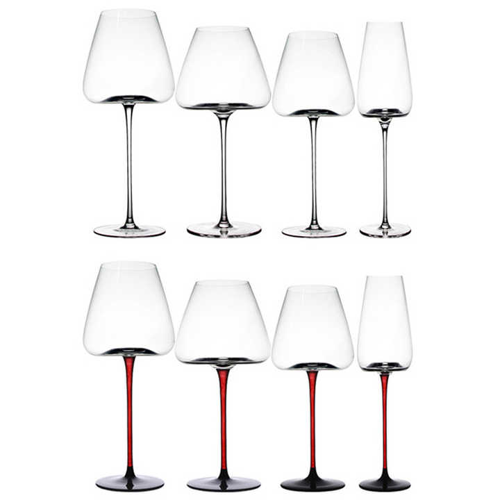 Crystal Red Wine Glasses Handblown Concave Bottom Goblet Champagne ...