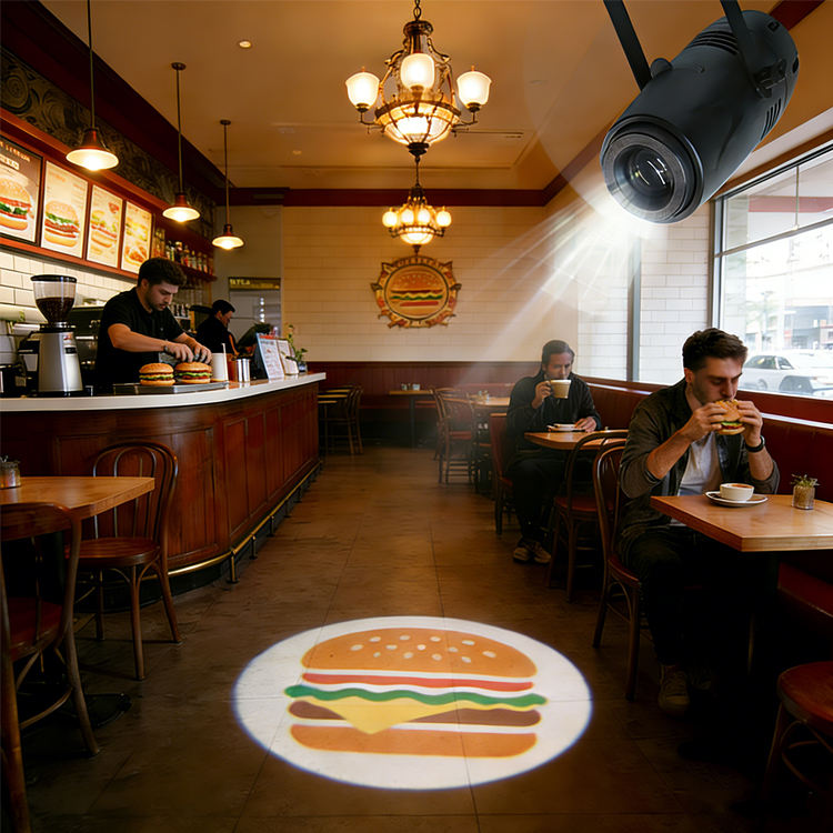 LED 40W Magnetic Gobo Projector with Manual Zoom & Dimmable DJ Effect ...