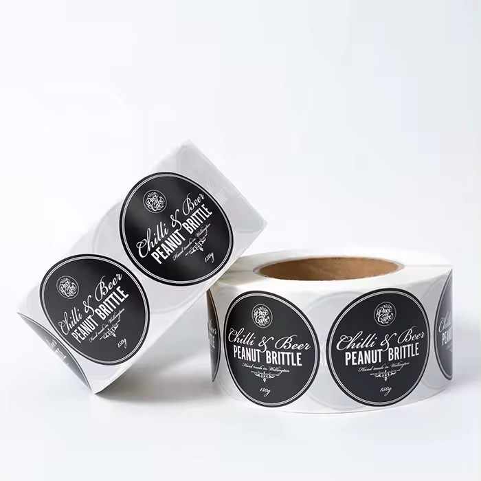 Custom Round Logo Printing Takeaway Lunch Box Circle Sticker Roll ...