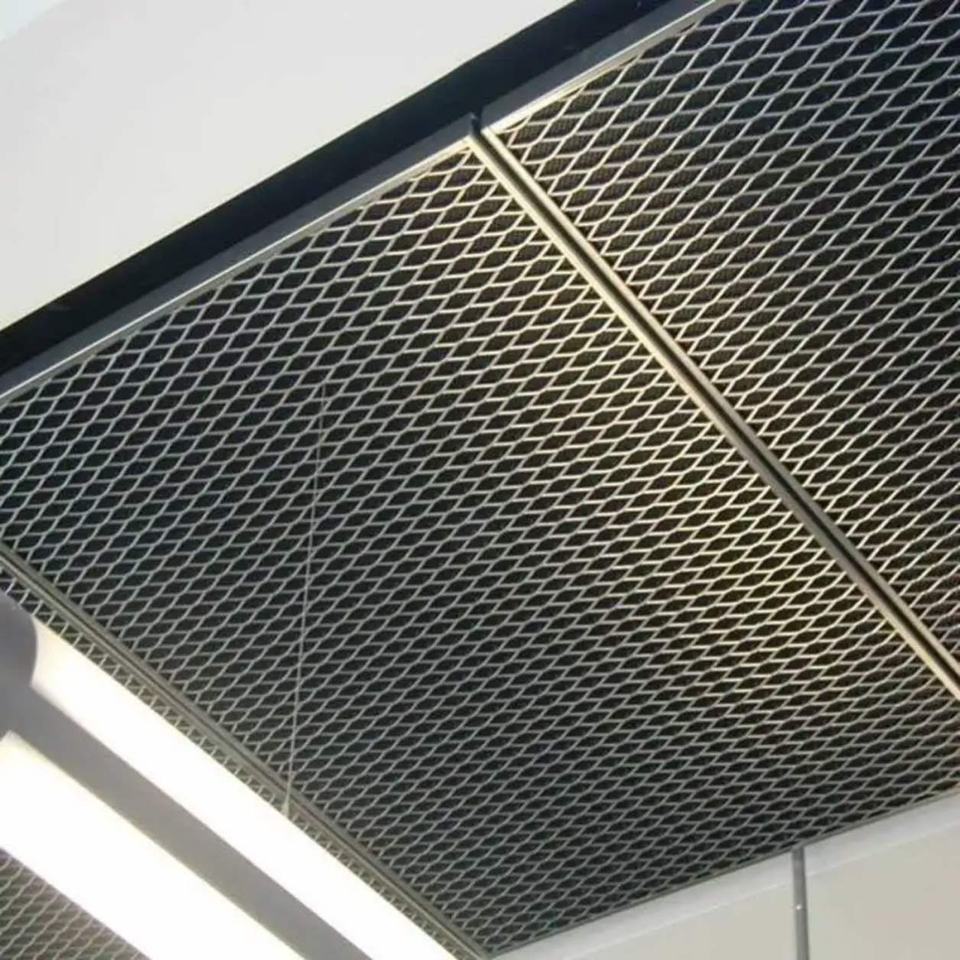 Suspended Metal Mesh Ceiling Stainless Steel Mesh Ceiling Powder Coated ...