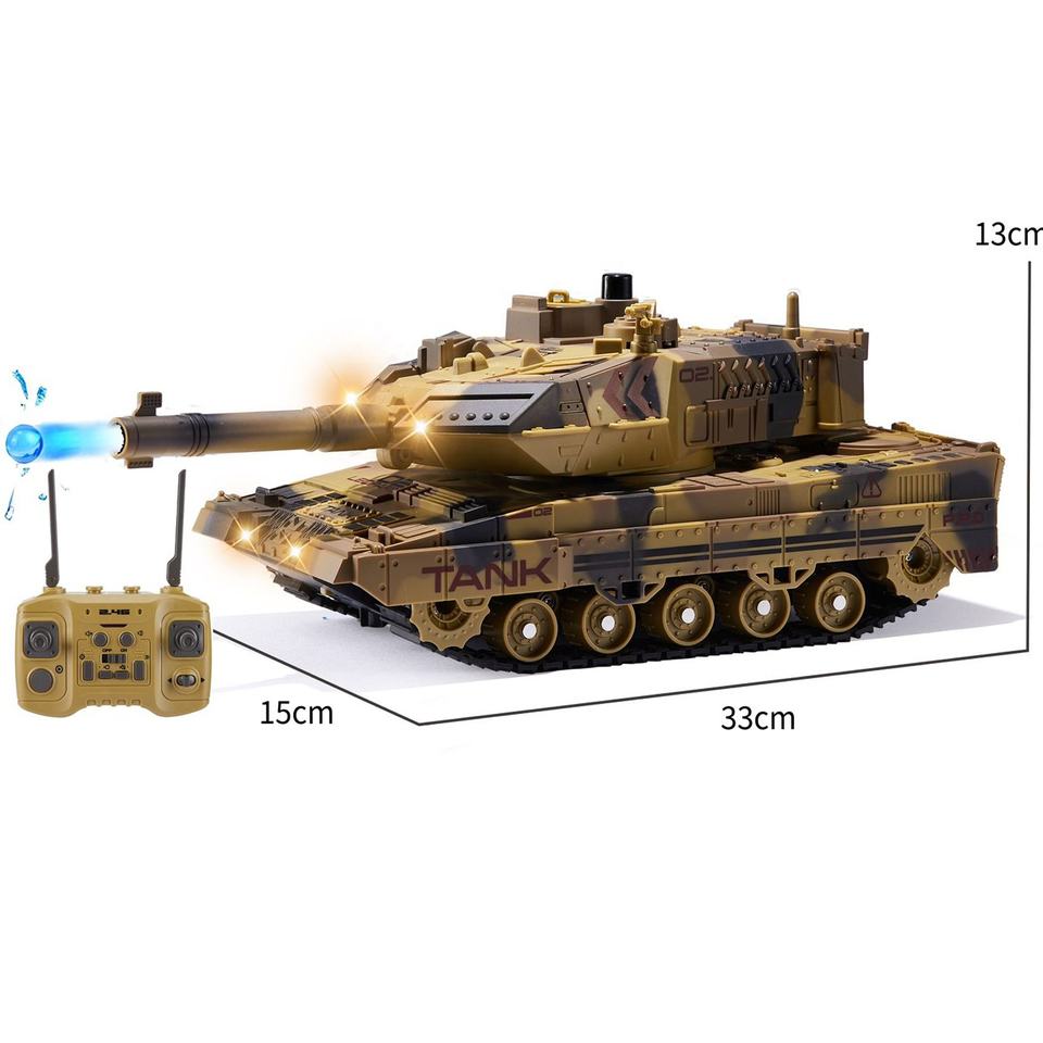 T0906 2025 NEW 1:12 Large 13 Functions Remote Control Tank Toy With Sound Light Spray,Water Bomb ...
