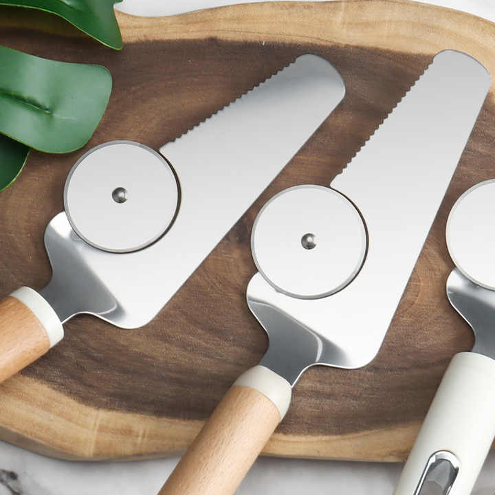 3-in-1 Disposable Extra Sharp Stainless-Steel White Pizza Cutter Ant ...