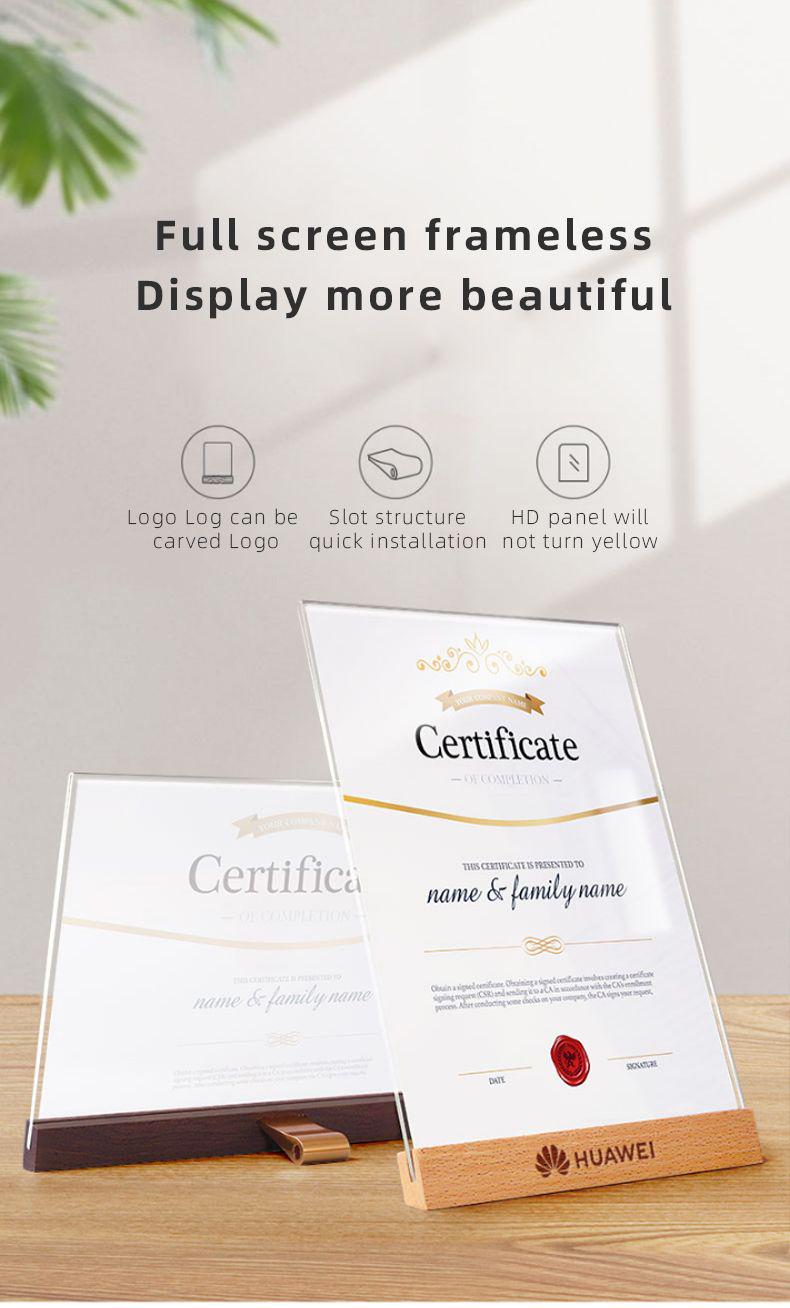 Sviao A4 Solid Wood Certificate Photo Frame Desktop Display Frame ...