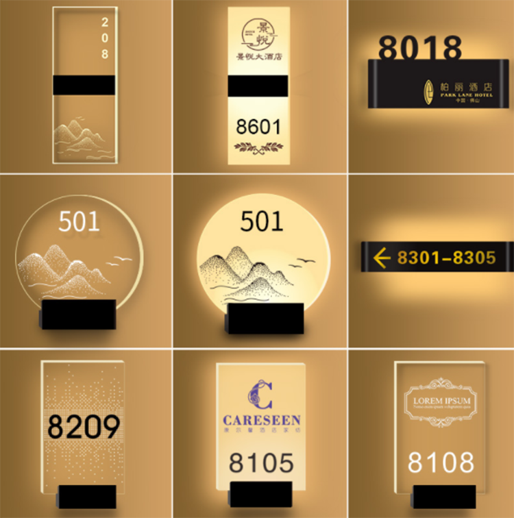 Lighted Hotel Room Number Signs - Durable & Customizable