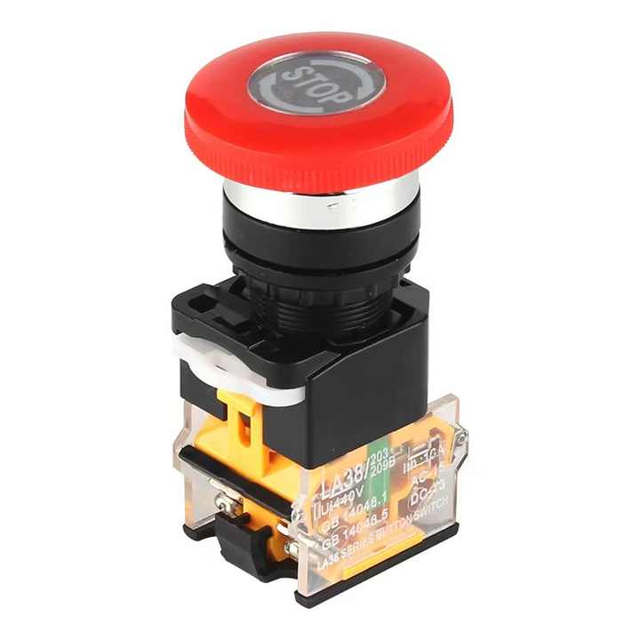 LA38-11ZS 220 Volt Push Button Switch Indicator Light 22mm Mounting ...