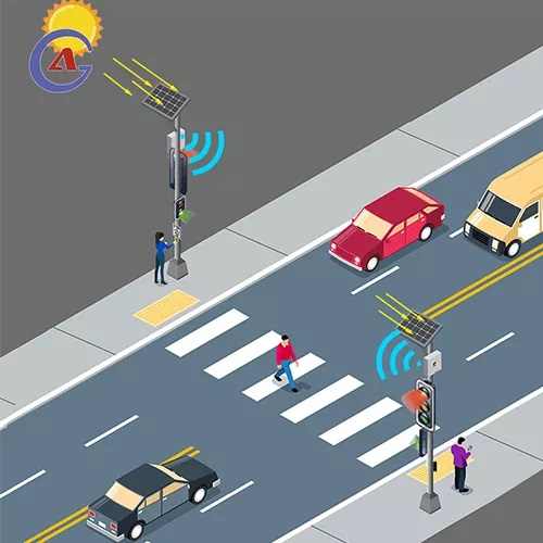 Solar Wireless Smart Pedestrian Zebra Crossing Control